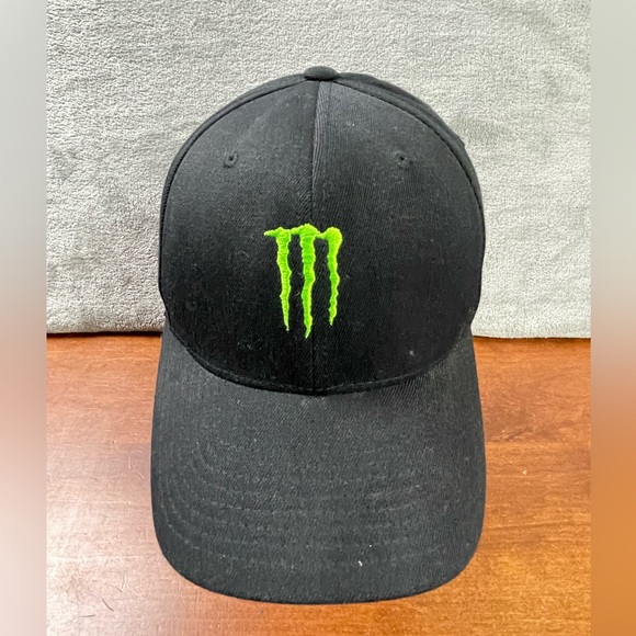 Yupoong | Accessories | Monster Energy Drink Sz Sm Black Stretch ...